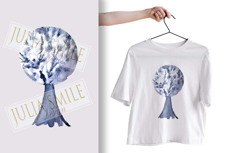 Sublimation watercolor autumn tree, 300dpi, PNG