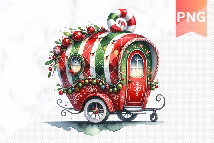 Christmas Whimsical Caravan - Clipart PNG Design