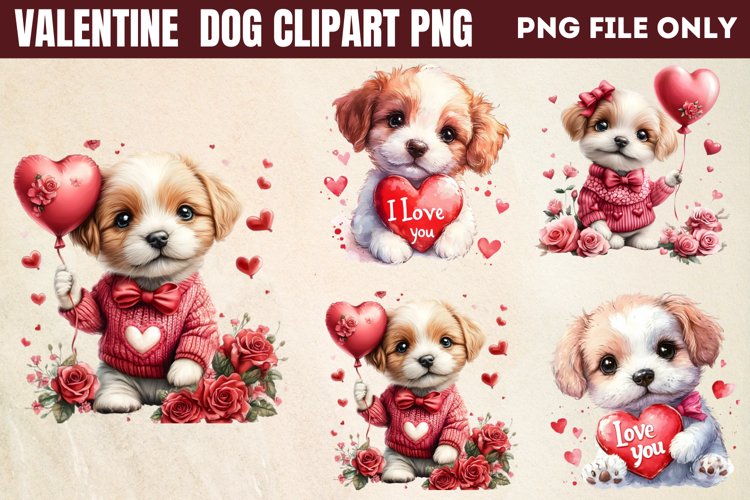 Valentine Dog Clipart PNG (5100201)
