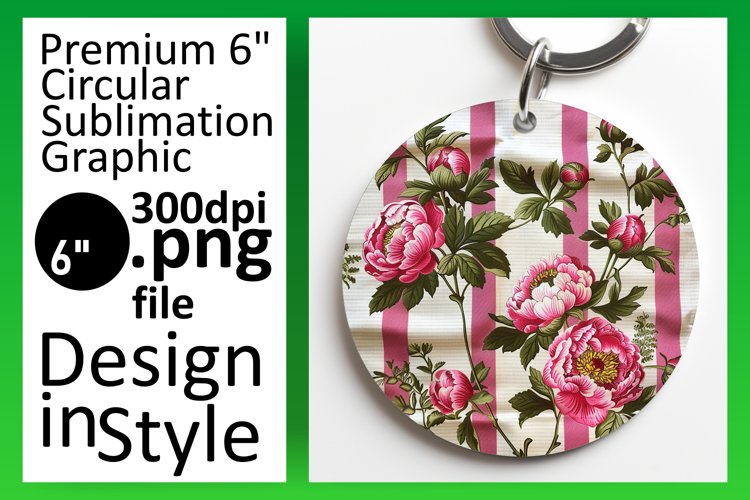 Floral Fusion Circle & Keychain: Sublimation (3460259)