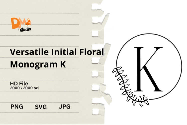 Versatile Initial Floral Monogram (6082217)