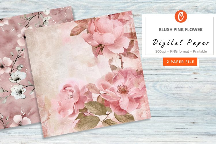 Blush Pink Flower Digital Paper PNG