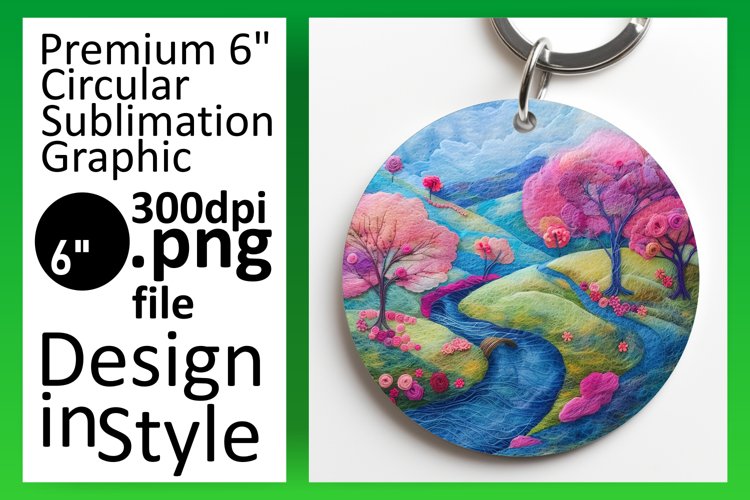 Stunning 3D Summer Landscape Round Design