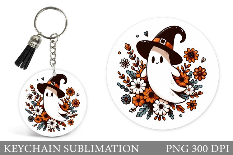 Cute Ghost Keychain Design. Halloween Keychain (4452115)