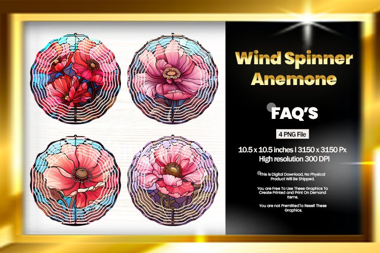 Anemone Wind Spinner Sublimation - 04 Variations (3177994)