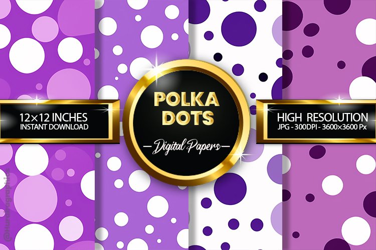 Polka Dots Digital Papers - 04 Variations (3587927)