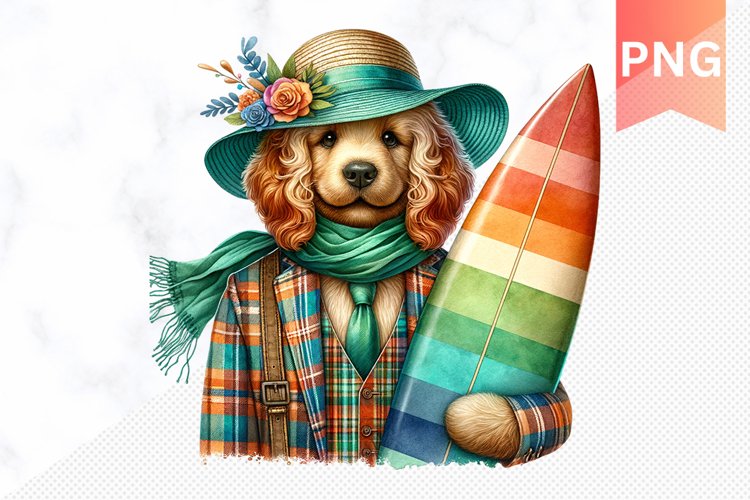 Summer Dog Sublimation - Clipart PNG Design