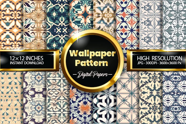 Wallpaper Pattern Digital Papers, Pattern Design (2856516)