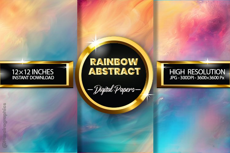 Rainbow Abstract Digital Papers - 03 Variations