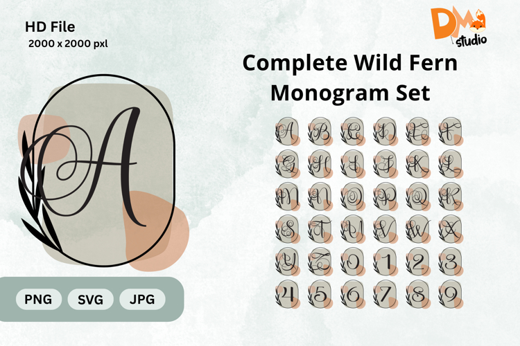 Complete Wild Fern Monogram Set