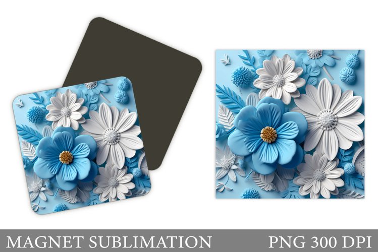 3D Flowers Magnet. Flowers Magnet Sublimation (2933366)