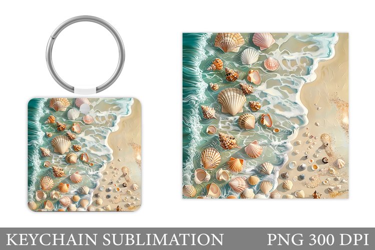 3D Seashell Keychain Design. 3D Sea Keychain (3334753)
