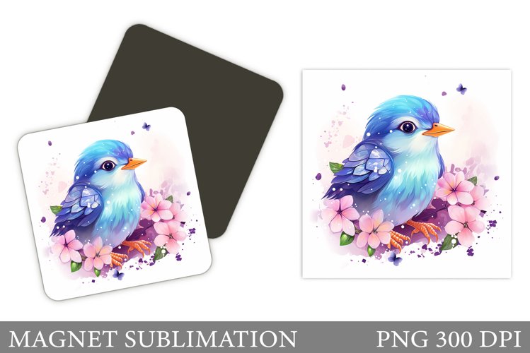 Cute Bird Magnet Design. Bird Spring Magnet Sublimation