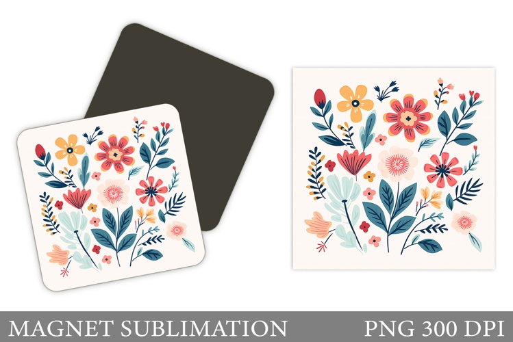 Flowers Square Magnet Design. Flowers Magnet (3046336)