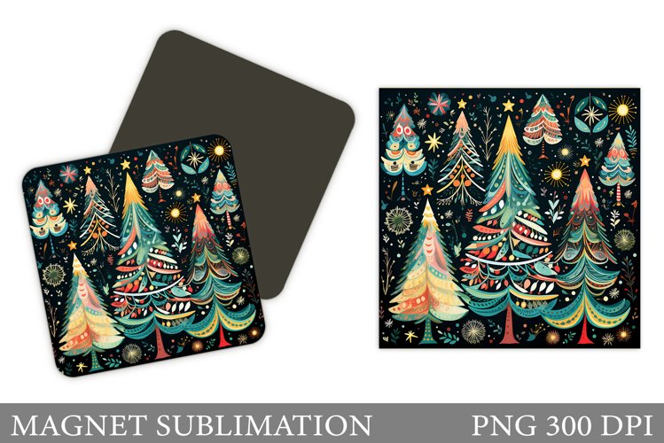 Christmas Tree Magnet. Christmas Square Magnet (2931483)