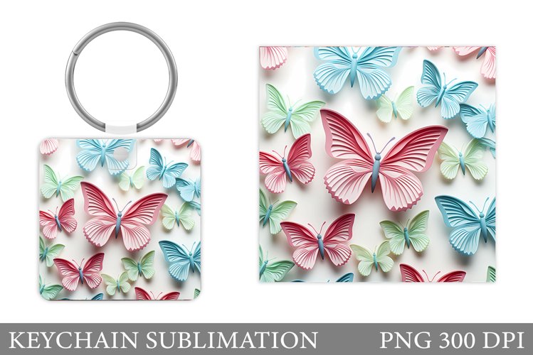 Butterflies Keychain Sublimation. Butterfly (3910360)