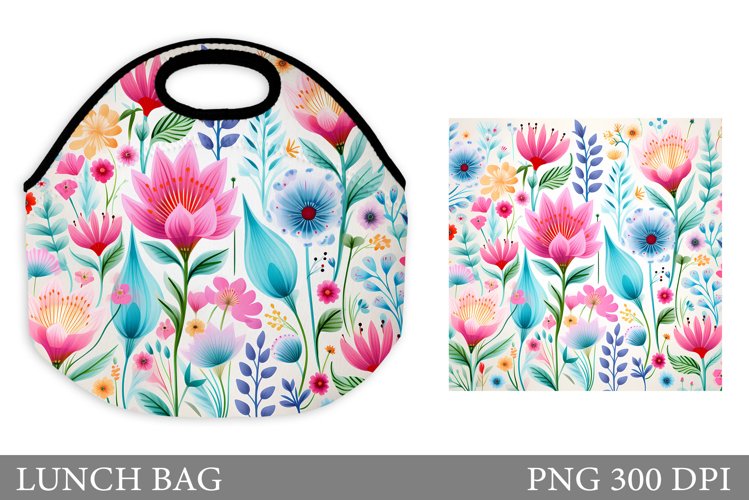 Flowers Lunch Bag Design. Flowers Leaves Lunch Bag (3286420)