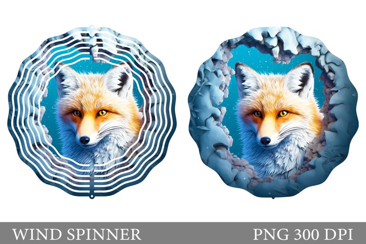 Fox Wind Spinner Sublimation. Winter Fox Wind Spinner Design