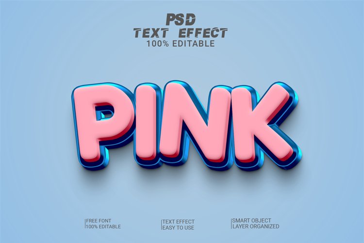 Pink 3d Editable Text Effect Style (2462819)