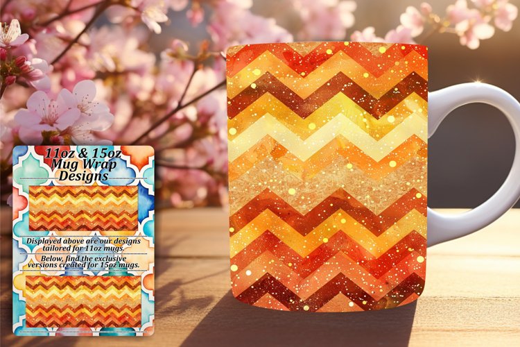 Shiny Glitter Stripes Mug 11oz/15oz Wrap for (4304047)