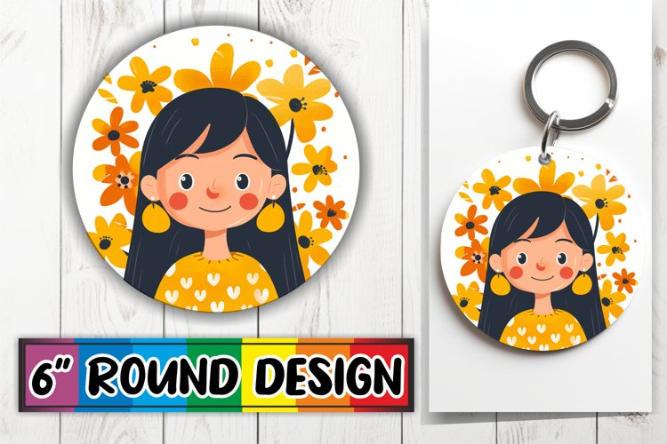 Artistic Woman Portrait Round Design PNG