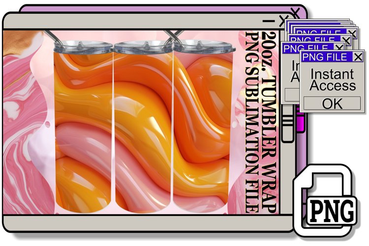 Colorful Inflated Pattern Tumbler Art Collection