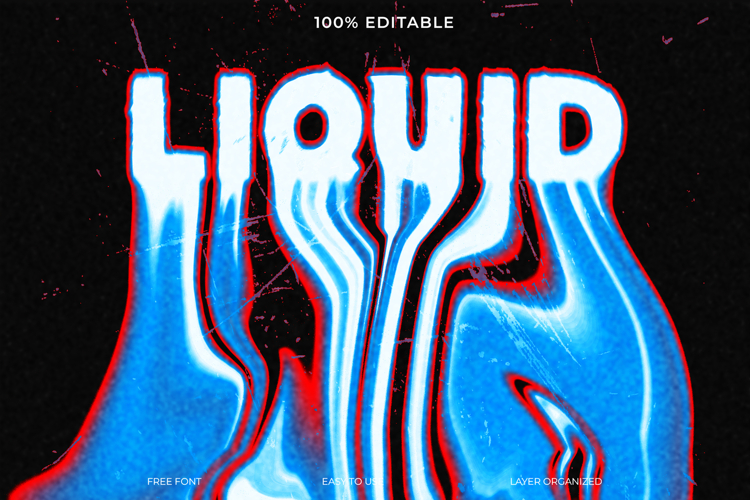 Liquid Melting Text Effect | Glitchy Font Style (6079653)