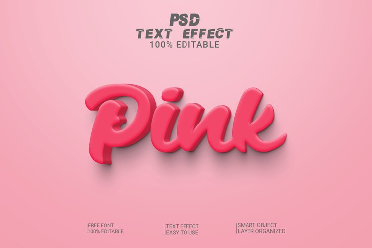 Pink 3d Editable Text Effect Style (2462880)