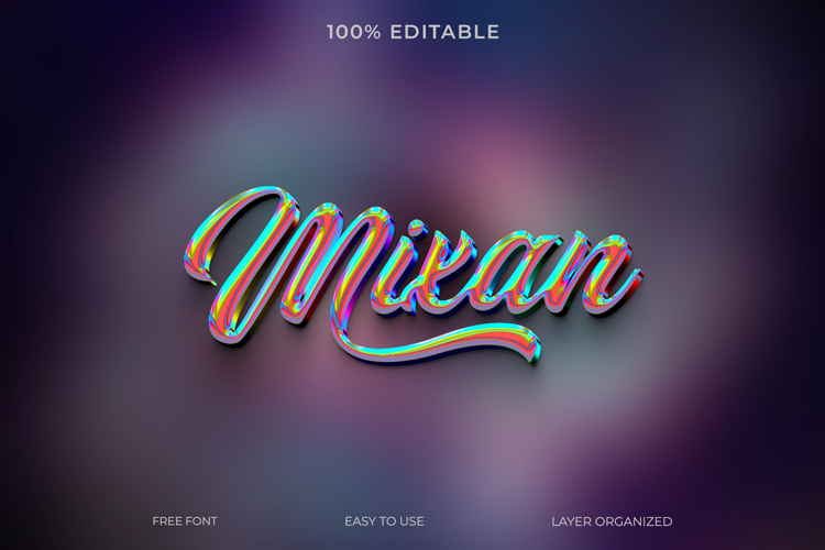 mixan colorful text effect
