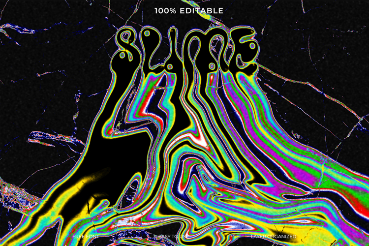 Psychedelic Slime Text Effect on Marble