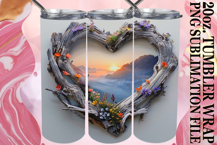 Heartwood Haven: 20oz Heart Frame Sublimation