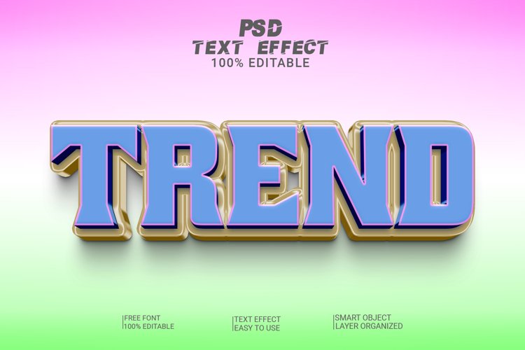 Trend 3d PSD Editable Text Effect Style