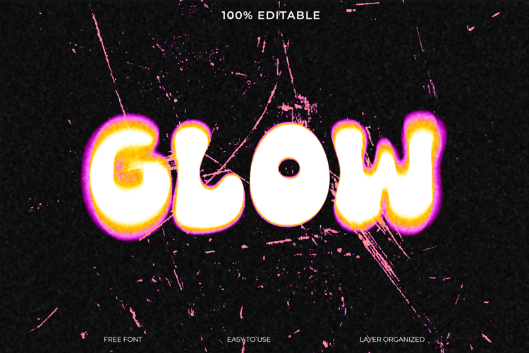Glow Editable Text Effect and Font Style
