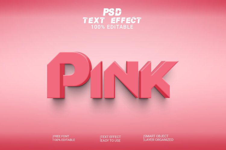 Pink 3d Editable Text Effect Style (2462940)