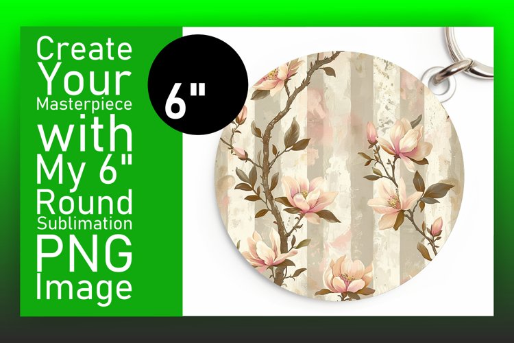 Whimsical Floral Patterns: Sublimation Keychain & (3479017)