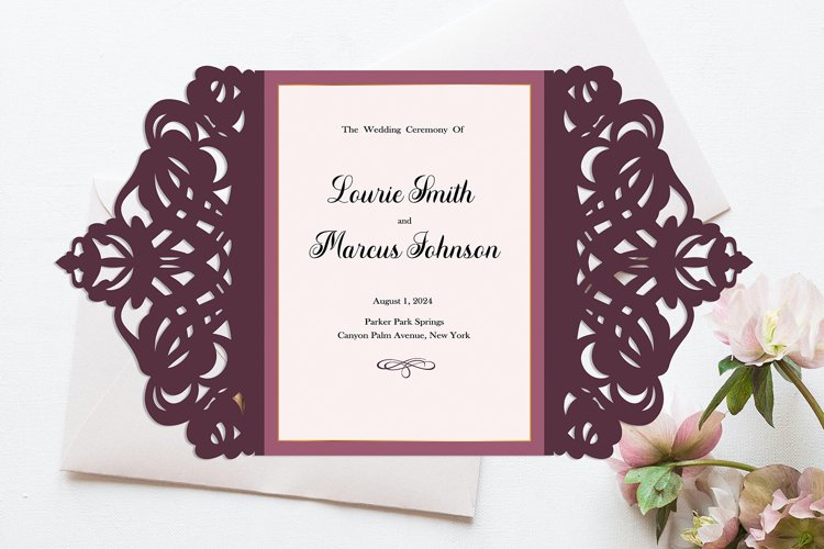 Laser cut Wedding Invitation. Vector. EPS/SVG (2548743)