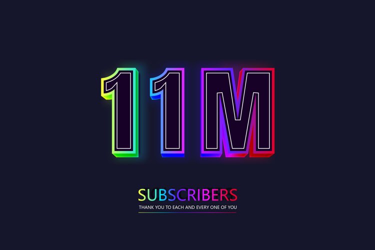 11M subscribers celebration template Neon Sign Text Effect