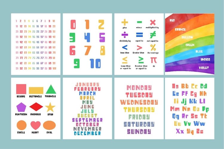 8 Sets Educational Prints JPEG (2056692)