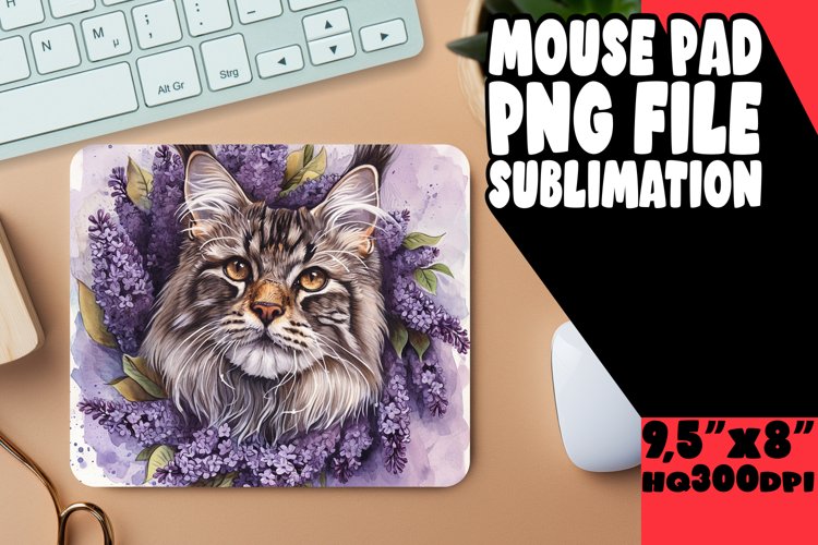 Comic Cat Print Desk Mat