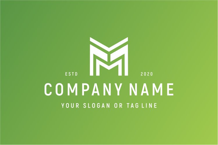 initial letter MH logo design vector