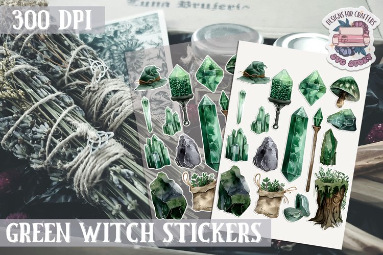 Witch sticker Sheet Green Magic Props Wicca (3299274)