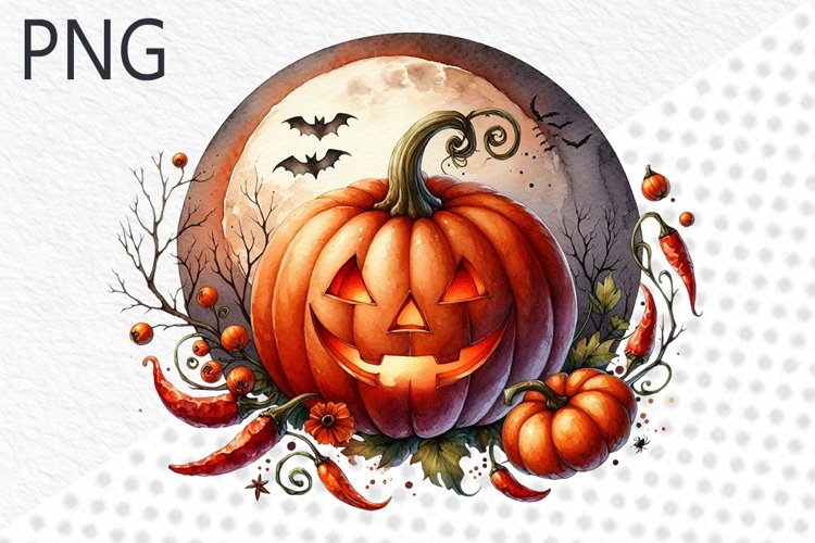 Halloween Pumpkins Sublimation - Clipart PNG Design