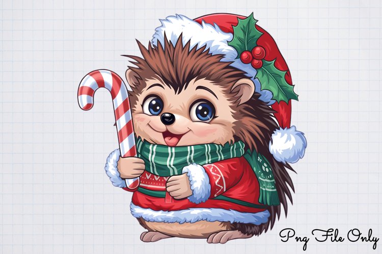 Christmas Hedgehog Clipart PNG (4741468)