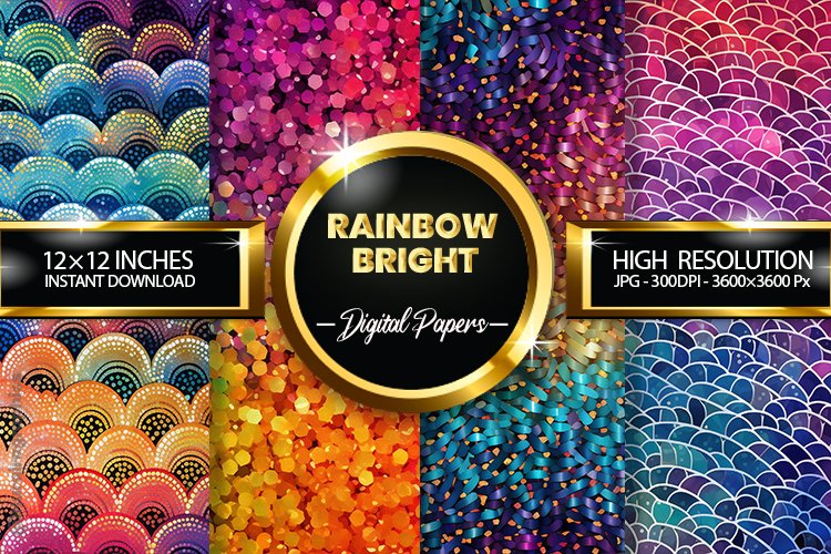 Rainbow Bright Digital Papers - 04 Variations (3588917)