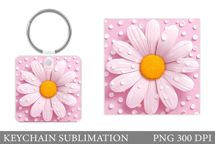 Daisy Flowers Keychain. Flowers Keychain Design (3185812)