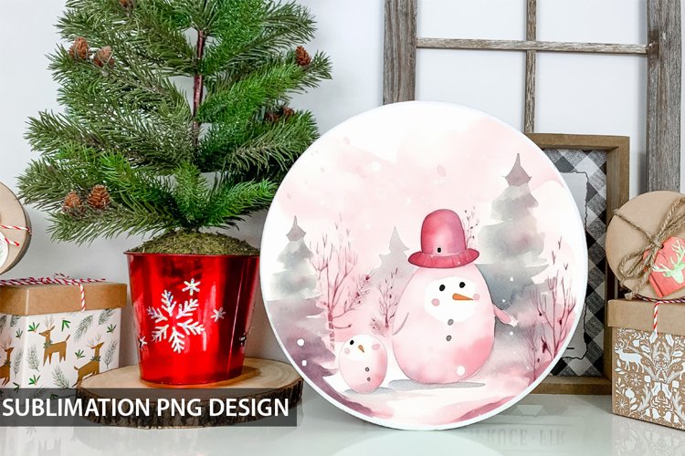 Christmas Snowman Round Sign