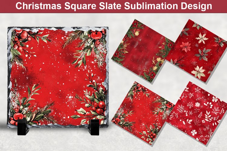 Christmas Square Sublimation Slate Designs