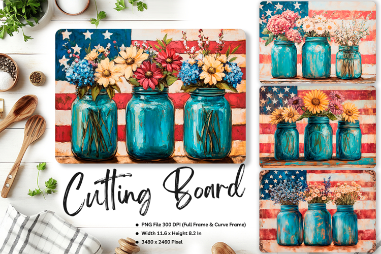 Patriotic Cutting Board USA Flag 4 of July (5424938)