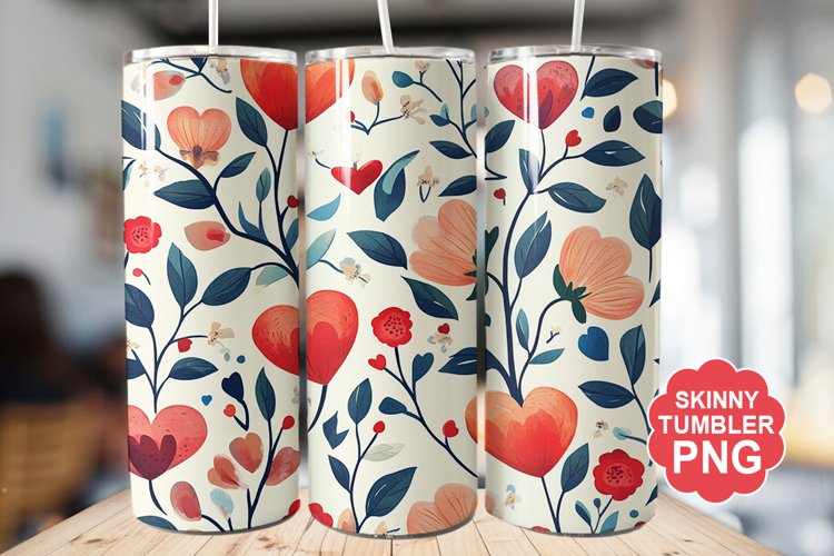 Valentine Pattern Seamless Tumbler | Valentine Tumbler Wrap