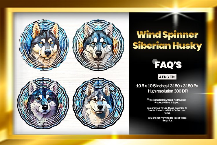Siberian Husky Wind Spinner Sublimation - 04 (3241059)